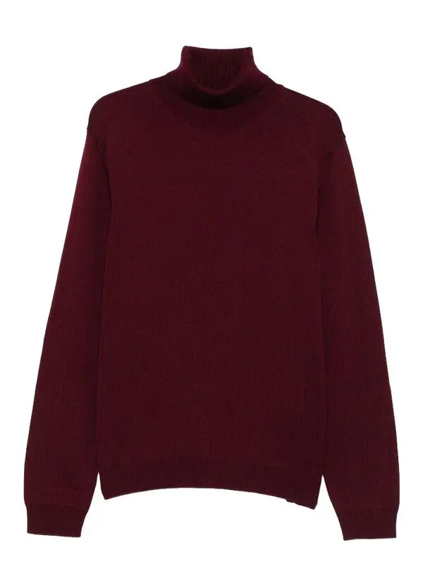 ROBERTO COLLINA Turtleneck Merino Wool Sweater - Red