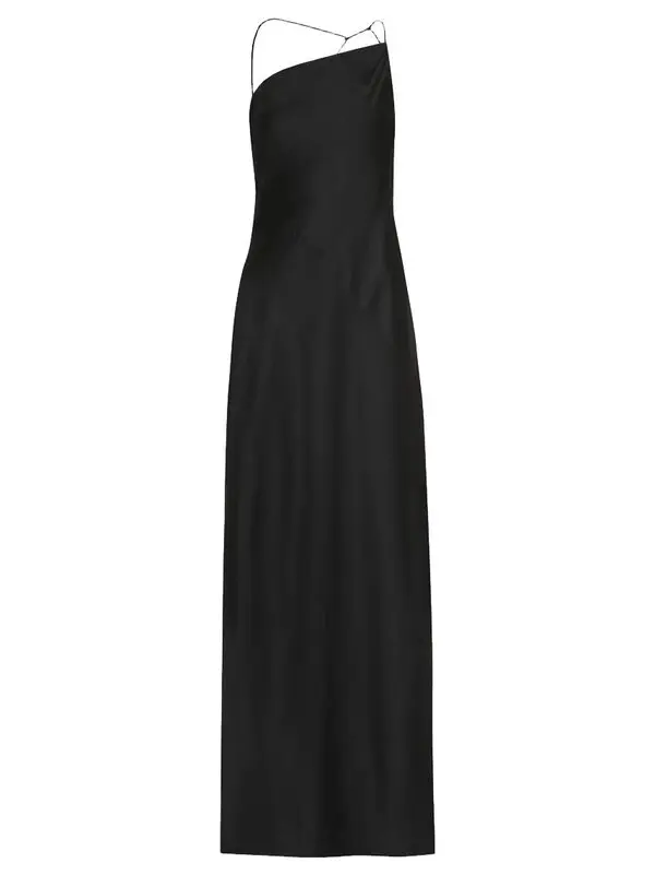 Calvin Klein Crepe Strappy Slit Dress - Black