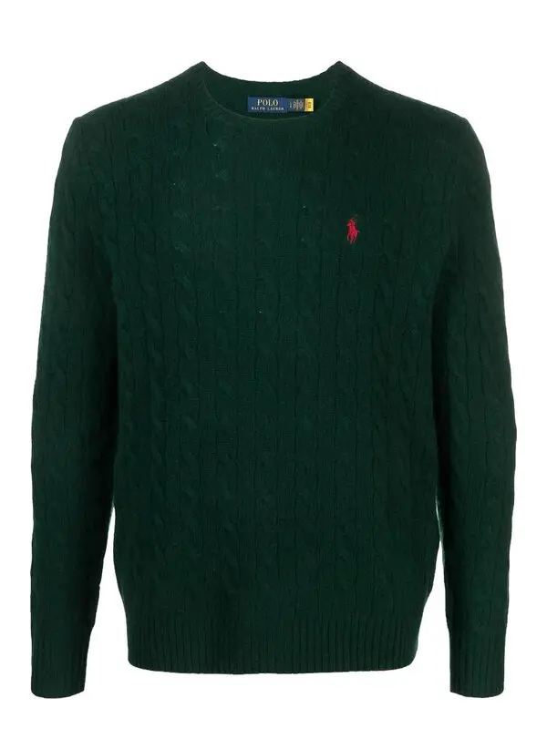 Ralph Lauren Cable Knit Cashmere Sweater - Green
