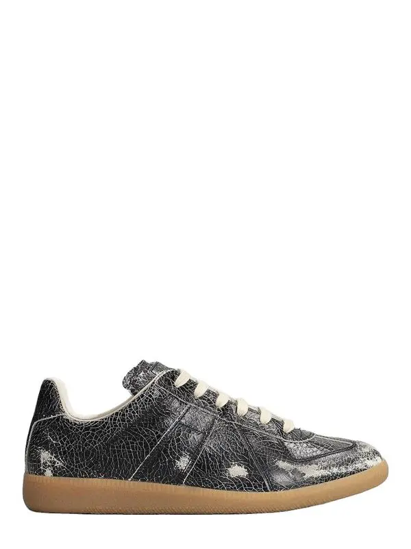 MAISON MARGIELA Replica Leather Sneakers - Black