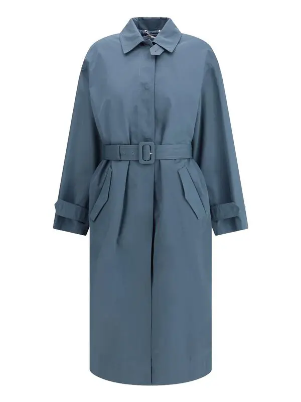 Fendi Gabardine Overcoat - Blue
