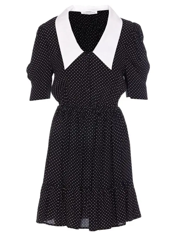 MAR DE MARGARITAS Mini Dress With Polka Dot Print - Black