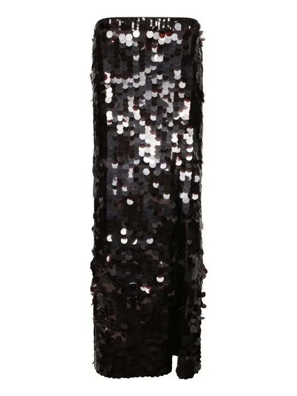 P.a.r.o.s.h Long Sequined Skirt - Brown