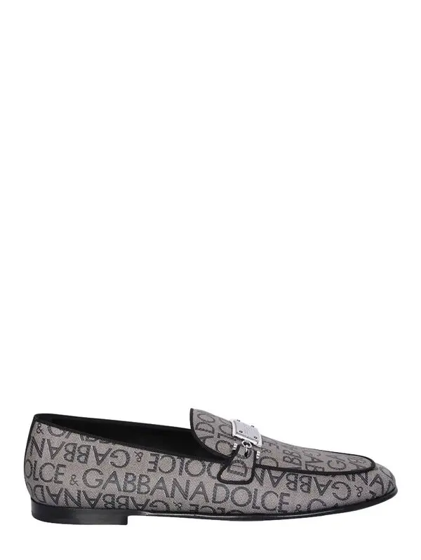 Dolce & Gabbana Dg Jacquard Logo Loafers - Brown