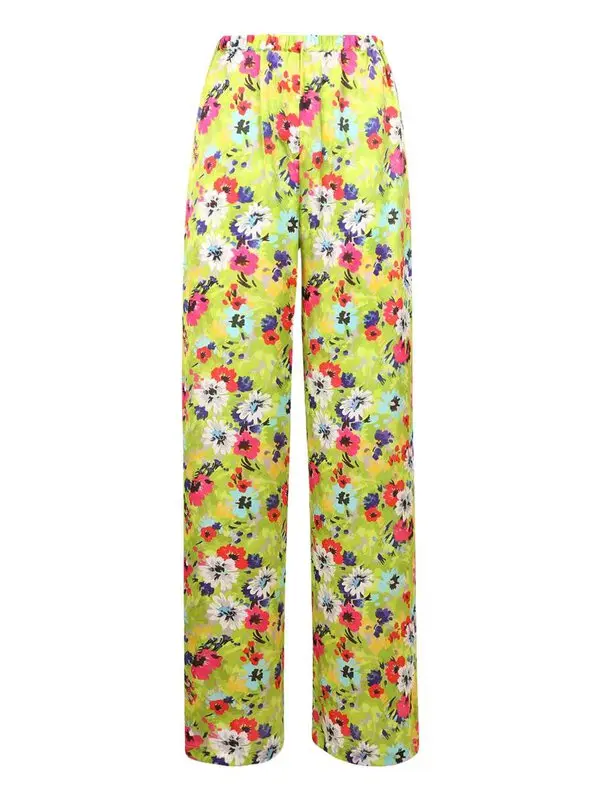 MSGM Floral-print Wide-leg Trousers - Multicolor
