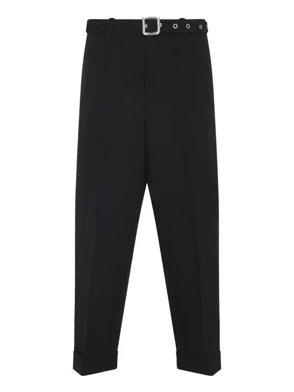 JIL SANDER Wool Pants - Black