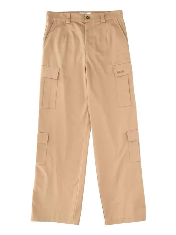 MSGM Cotton Cargo Pants - Beige