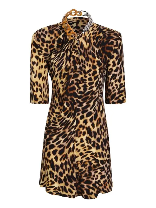 Stella McCartney Leopard Print Mini Dress - Pink