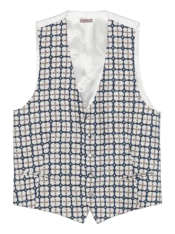 LADY ANNE Patterned Jacquard Jacket - Blue/brown