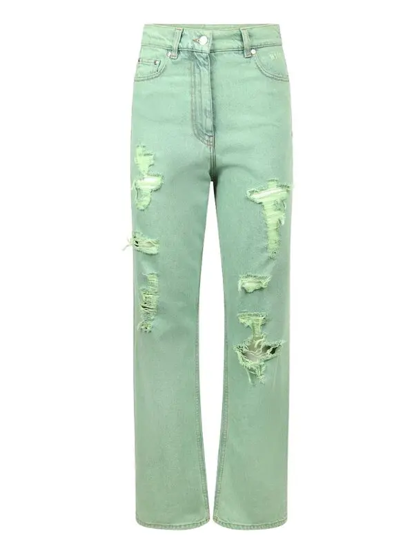 MSGM Destroyed Jeans - Green