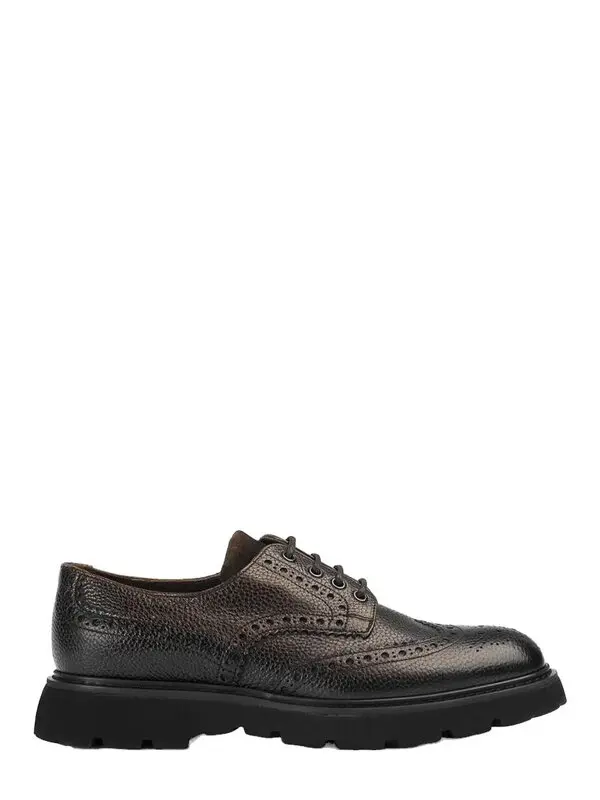 DOUCAL'S Leather Lace-up Oxford - Ebano+f.do Nero