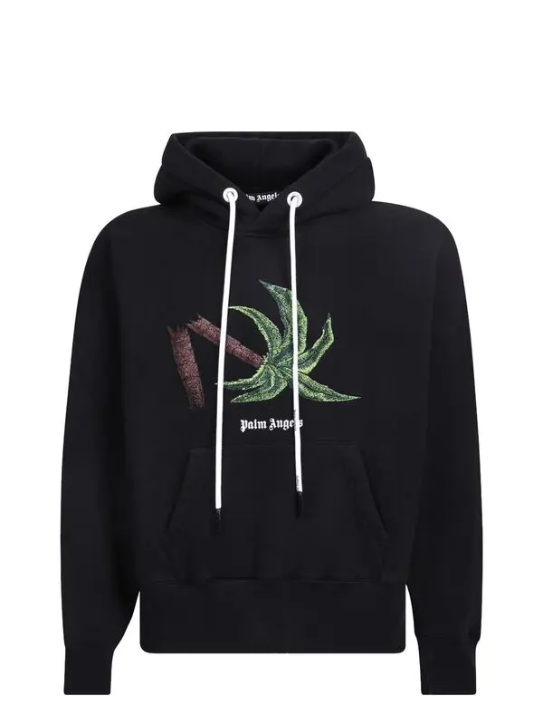 Palm Angels Broken Palm Graphic Hoodie - Black