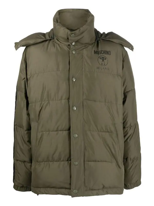 Moschino Logo-print Padded Jacket - Green