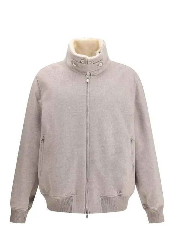 Brunello Cucinelli Cashmere Bomber Jacket - Beige