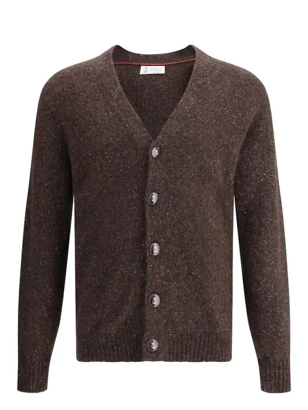 Brunello Cucinelli Alpaca Blend Cardigan - Brown