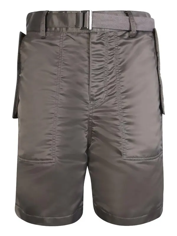 Sacai Khaki Nylon Shorts - Green