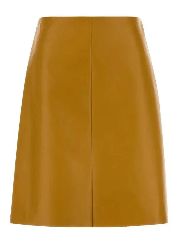 Miu Miu Nappa Leather Skirt - Yellow