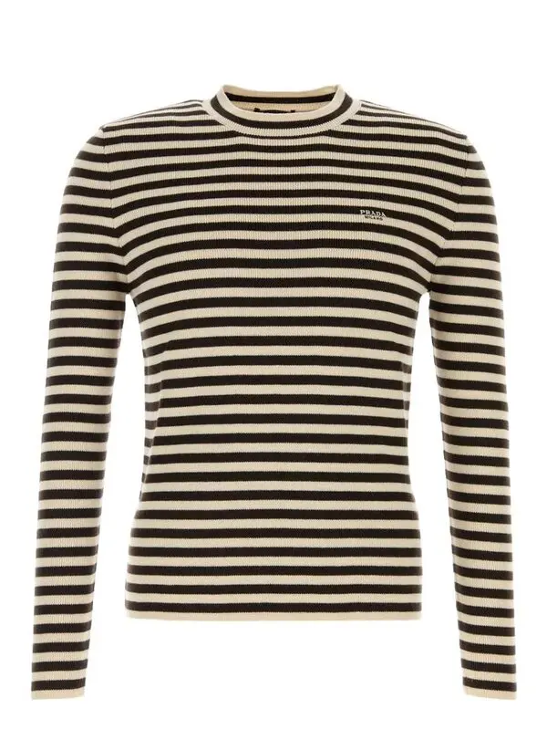 Prada Embroidered Wool Sweater - Stripped