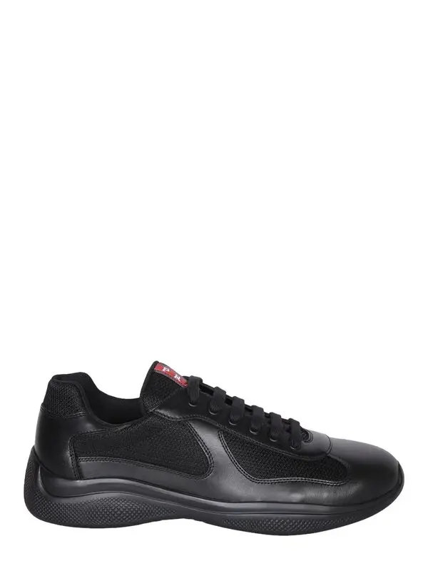 Prada Low-top Leather Sneakers - Black