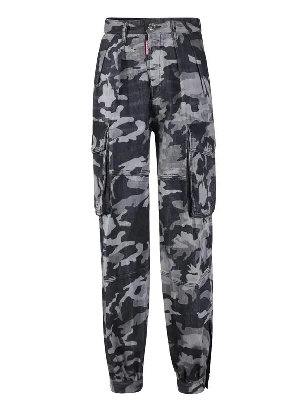 Dsquared2 Camouflage Cargo Pants - Black
