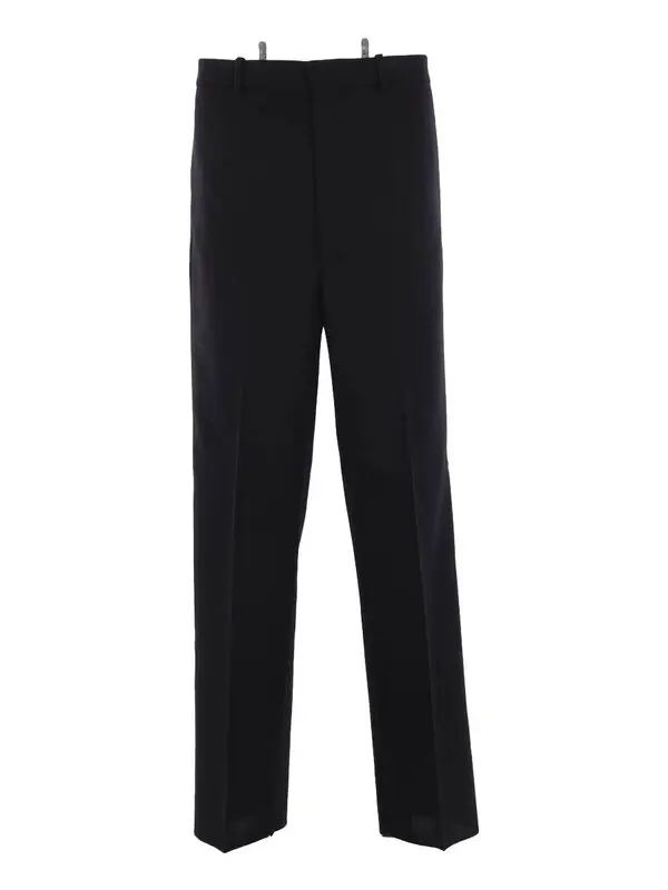 JIL SANDER Straight-leg Wool Canvas Trousers - Black