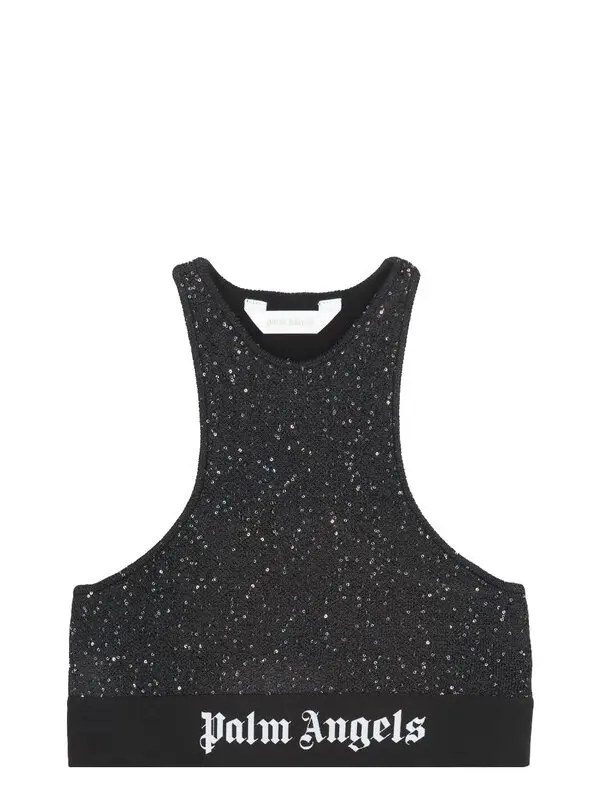 Palm Angels Logo Crop-top - Black