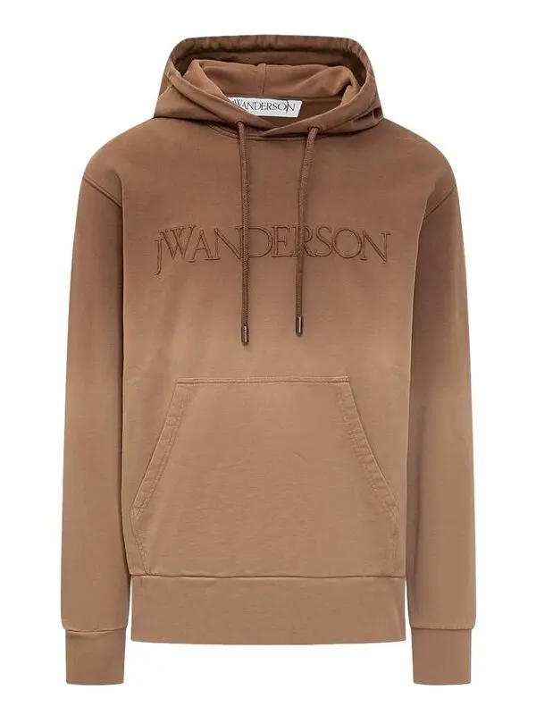JW Anderson Logo Organic Cotton Sweatshirt - Brown