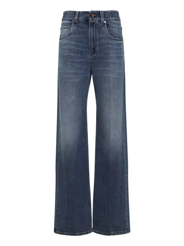 Brunello Cucinelli Cotton Wide-leg Jeans - Blue