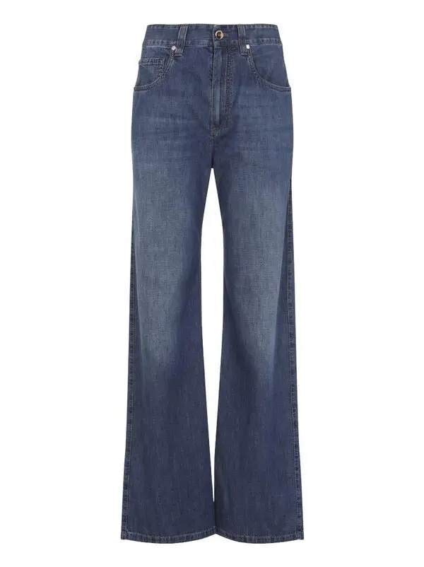 Brunello Cucinelli Wide Leg Jeans - Blue