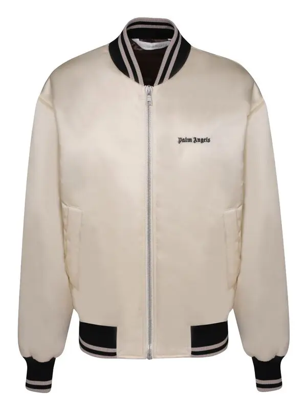 Palm Angels Stand-up Collar Bomber Jacket - Beige
