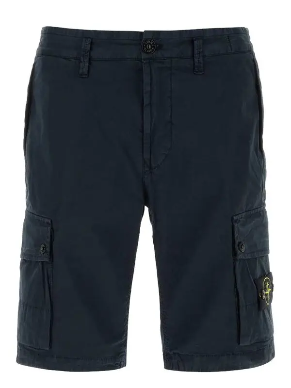 Stone Island Stretch Cotton Bermuda Shorts - Blue