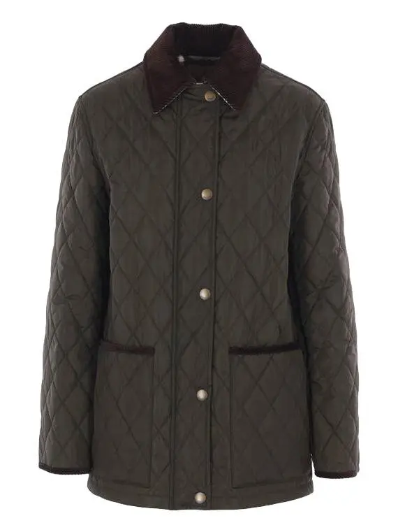 Burberry Quilted Nylon Jacket - Shale+brush Ip Check