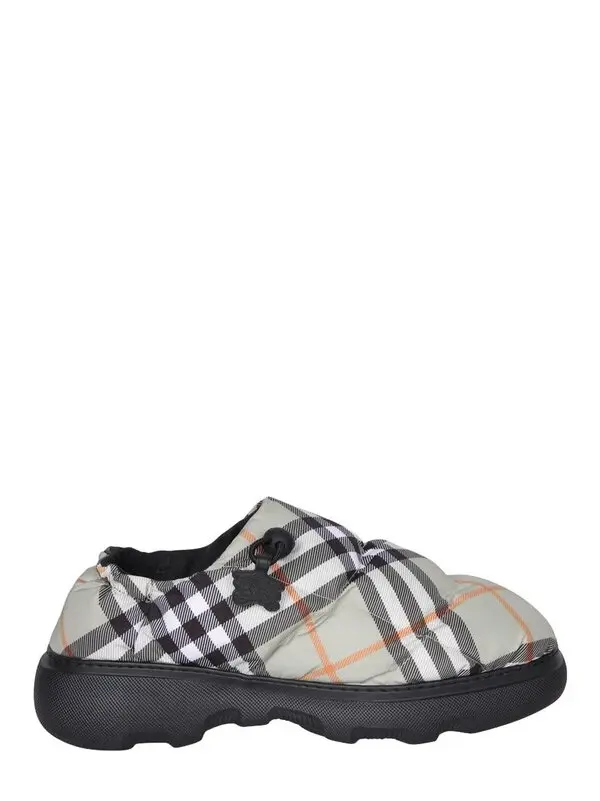 Burberry Padded Check Pattern Slip-on Sneakers - Beige