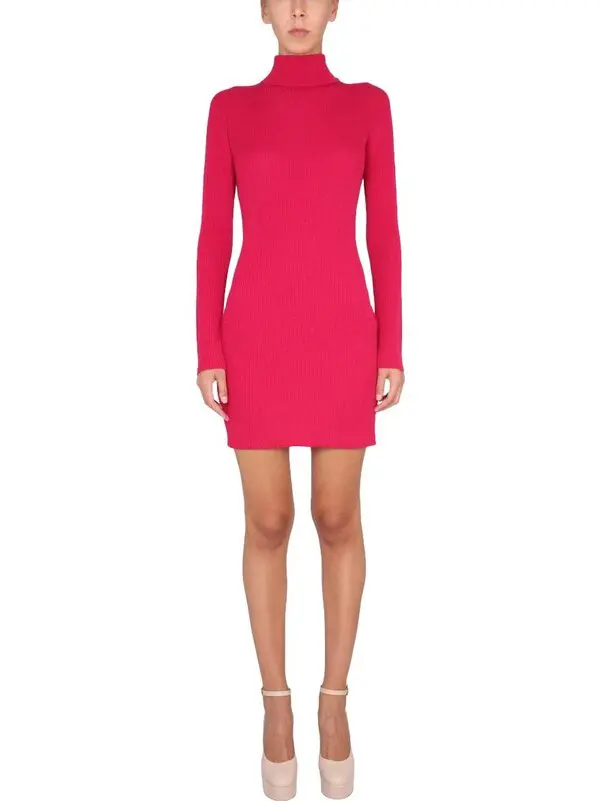 Dsquared2 Knit Dress With Metal Logo - Purple