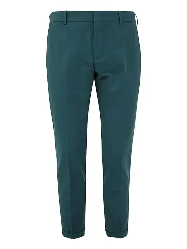 PT TORINO Flat Front Trousers With Ergonomic Pockets - Green