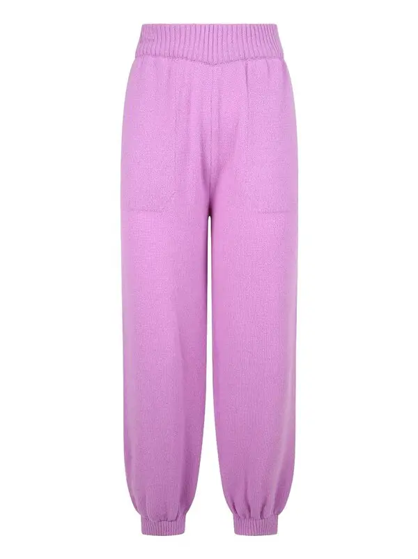 MSGM Merino Wool And Cashmere Trousers - Purple