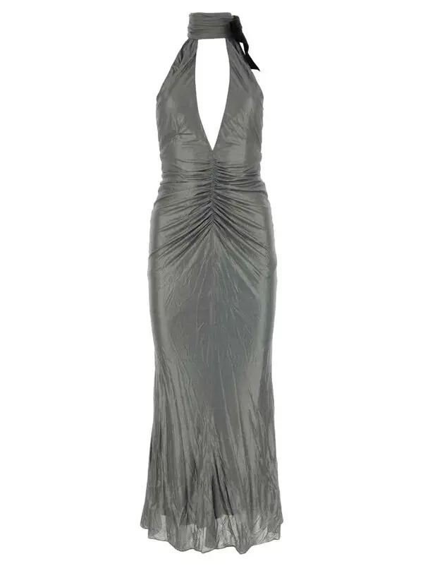 Alessandra Rich Viscose Dress - Grey