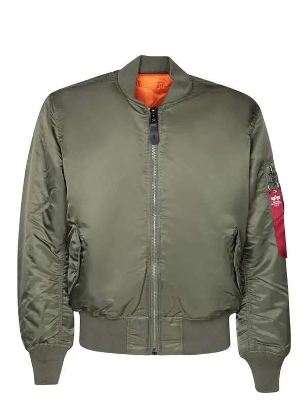 Alpha Industries Nylon Bomber Jacket - Green