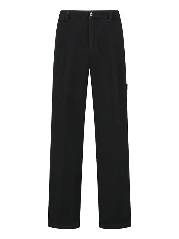 Stone Island Cotton Cargo Trousers - Black