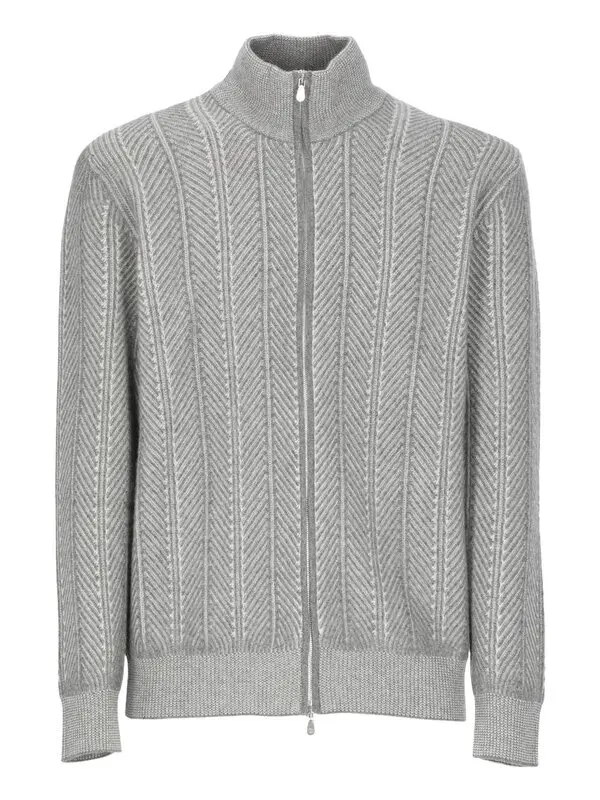 Brunello Cucinelli Cashmere Zip-up Cardigan - Grey