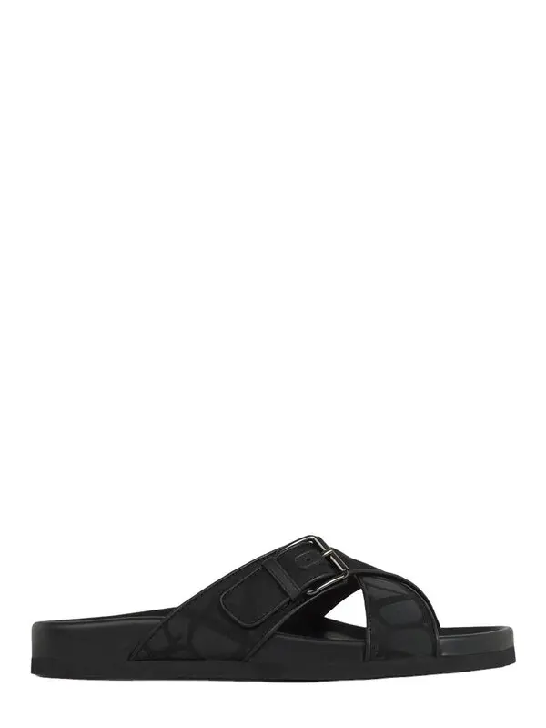 Valentino Garavani Logo Print Flip Flops - Black