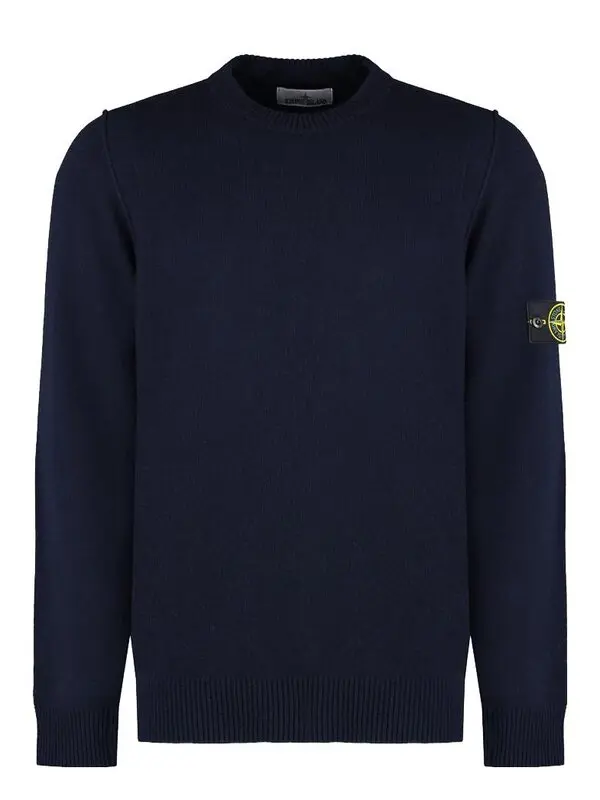 Stone Island Wool-blend Crew-neck Sweater - Blue