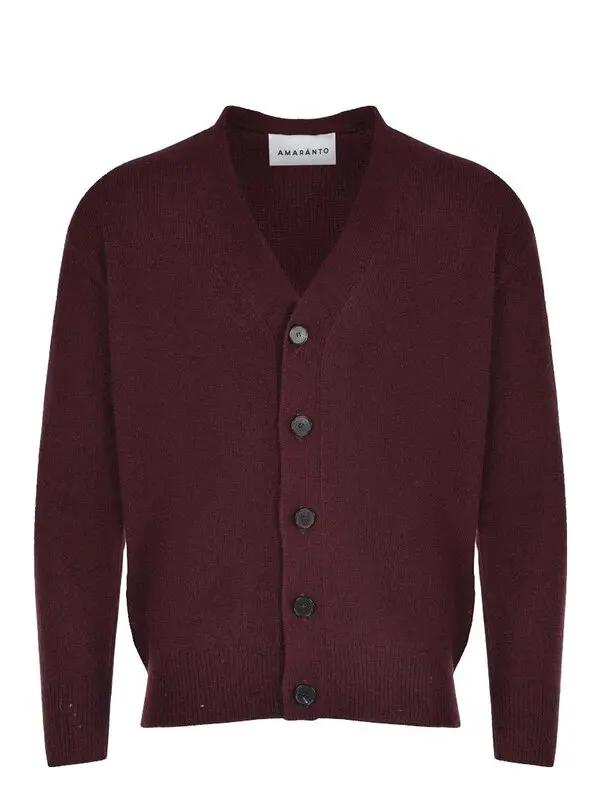 AMARANTO Wool Cardigan - Purple