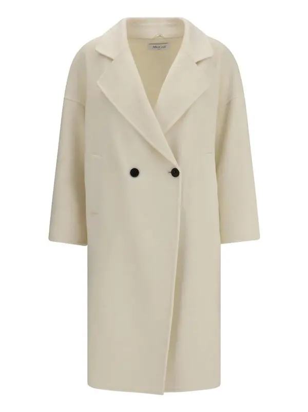 AFTERCOAT Double-breasted Long Coat - Beige