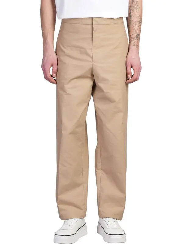 JIL SANDER Cotton Straight Leg Pants - Beige