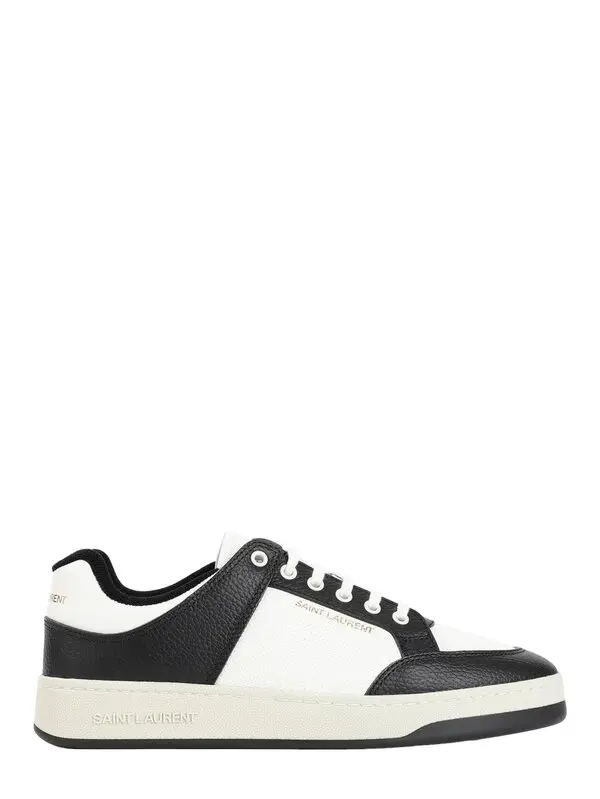 Saint Laurent Grained Leather Low-top Sneakers - Beige
