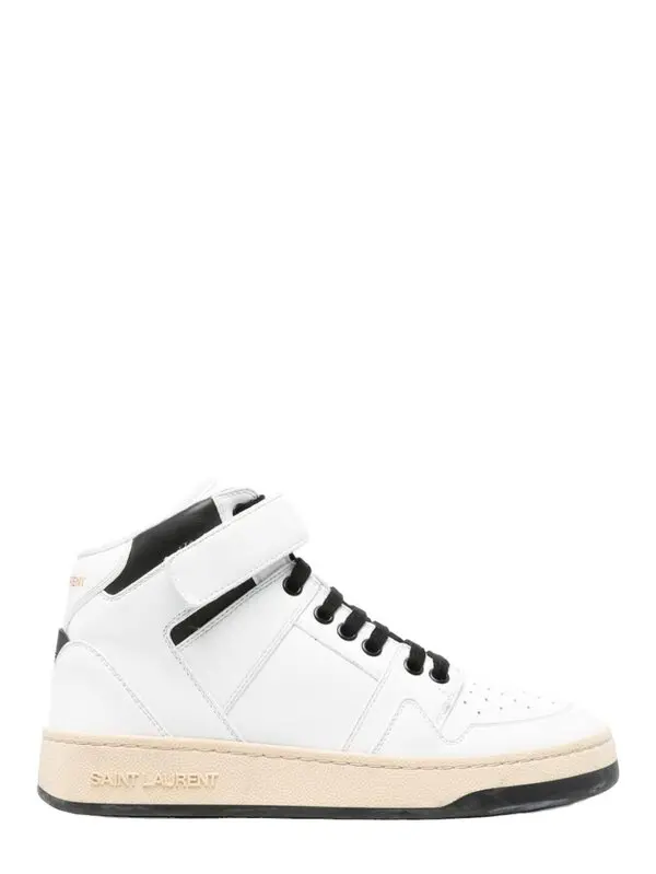 Saint Laurent Leather Sneakers - Bianco Ottico/nero