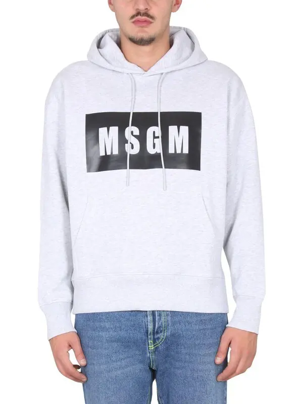 MSGM Logo Box Sweatshirt - Grey