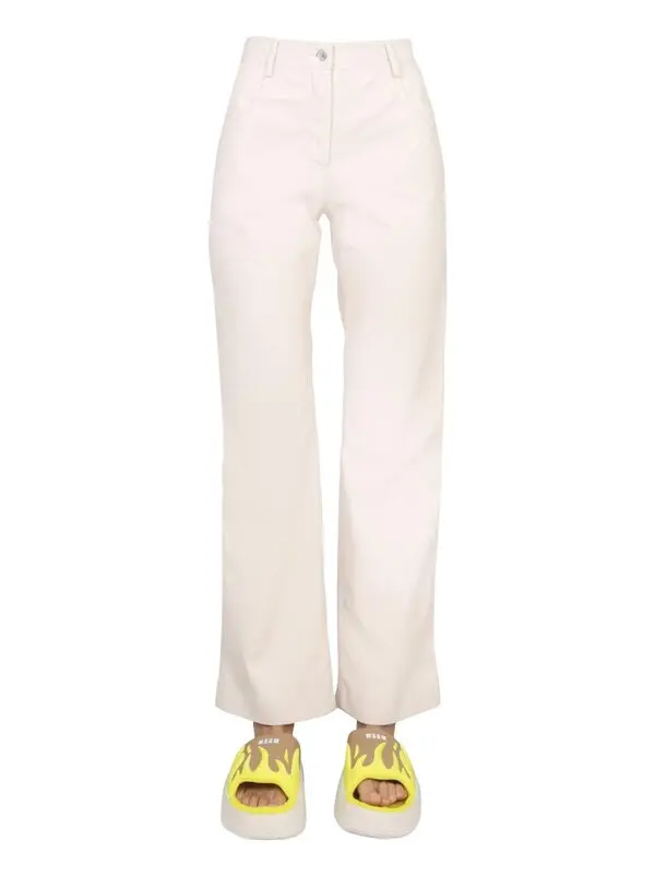MSGM High Waisted Trousers - Beige