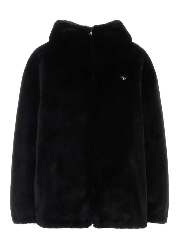 Prada Reversible Eco Fur Jacket - Black